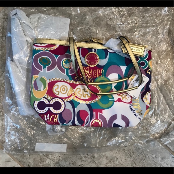 Coach | Bags | Nwt Coach Signature Poppy Pop C Tote Handbag | Poshmark